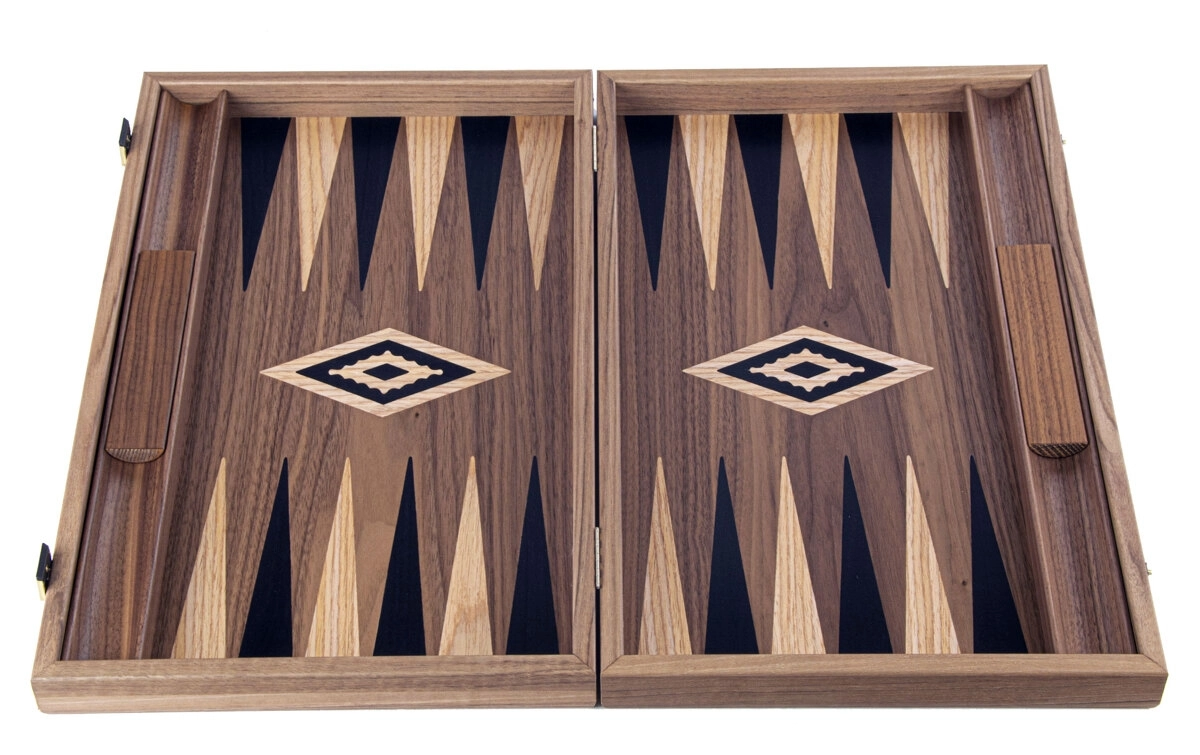Backgammon Board Nussbaum Schwarz - 47 x 60cm - Manopoulos
